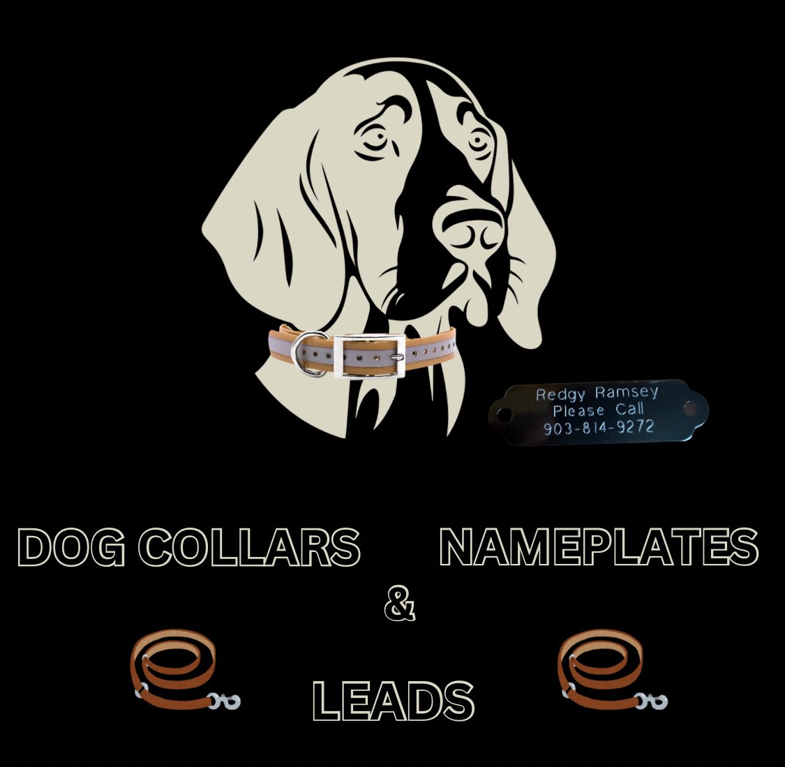 Collars with Name Tags & Leads – Red River Hunting Supply - Redgy Ramsey